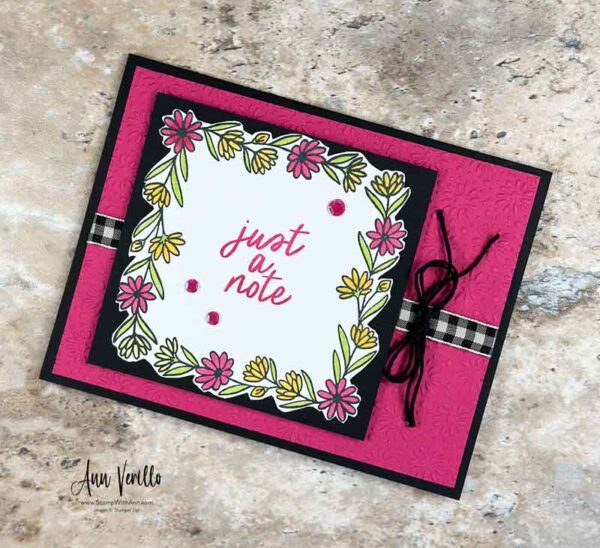 Stampin' Up! Corner In Bloom Note Card - Ann Verillo, StampWithAnn.com